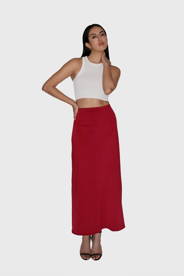 Red Maxi Skirt - Cedar Skirt (Cherry)
